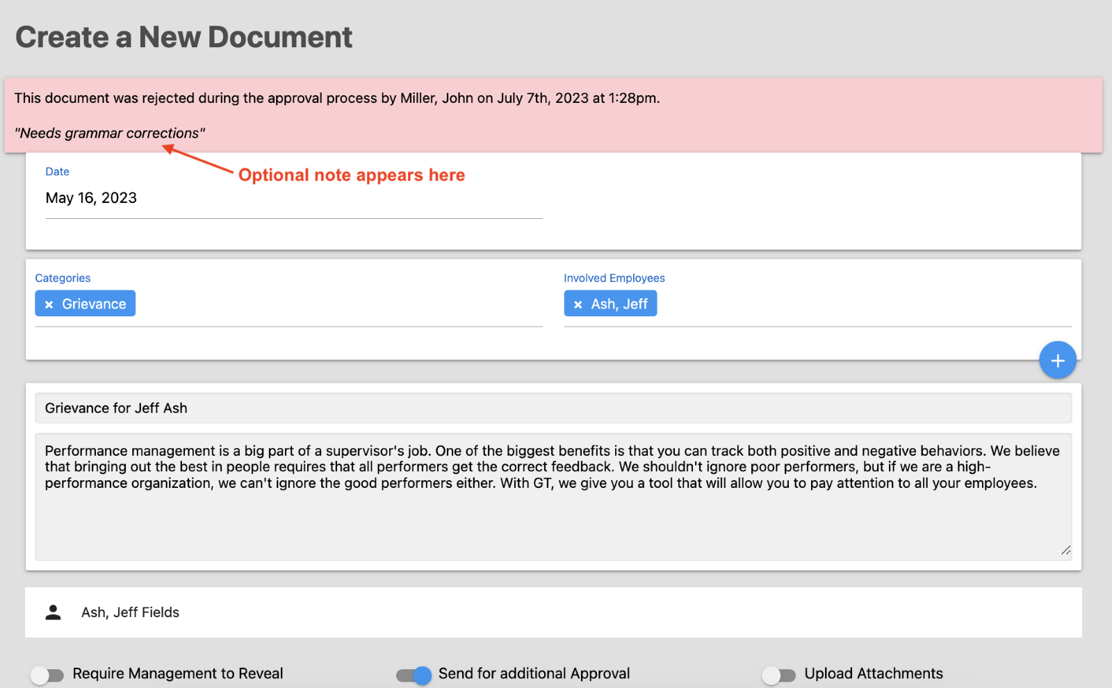 Approvals and Reveals