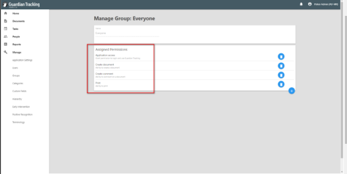 Assigning Access to Guardian Tracking