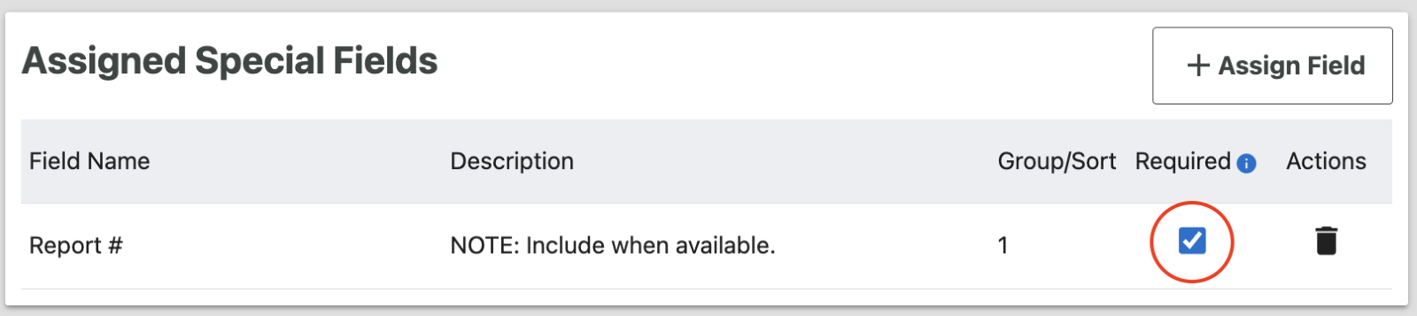 Guardian Tracking Next - Managing Special Fields